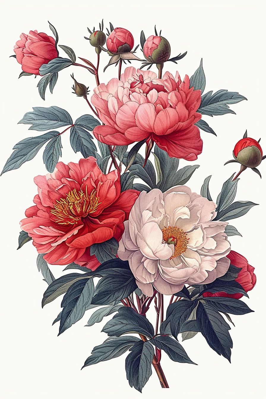 A bunch of flowers that are on a white background – Image on Kive.ai